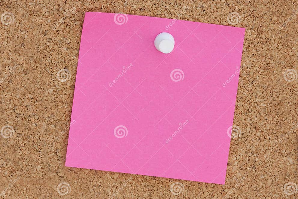 Pink post it note stock photo. Image of board, pinned - 19186314
