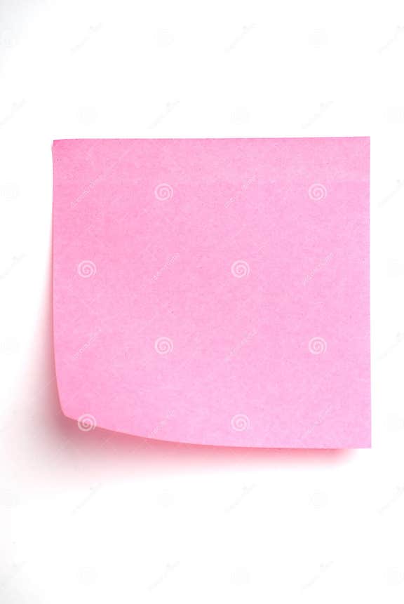 Pink Post it Note Isolated on White Stock Photo - Image of reminder ...