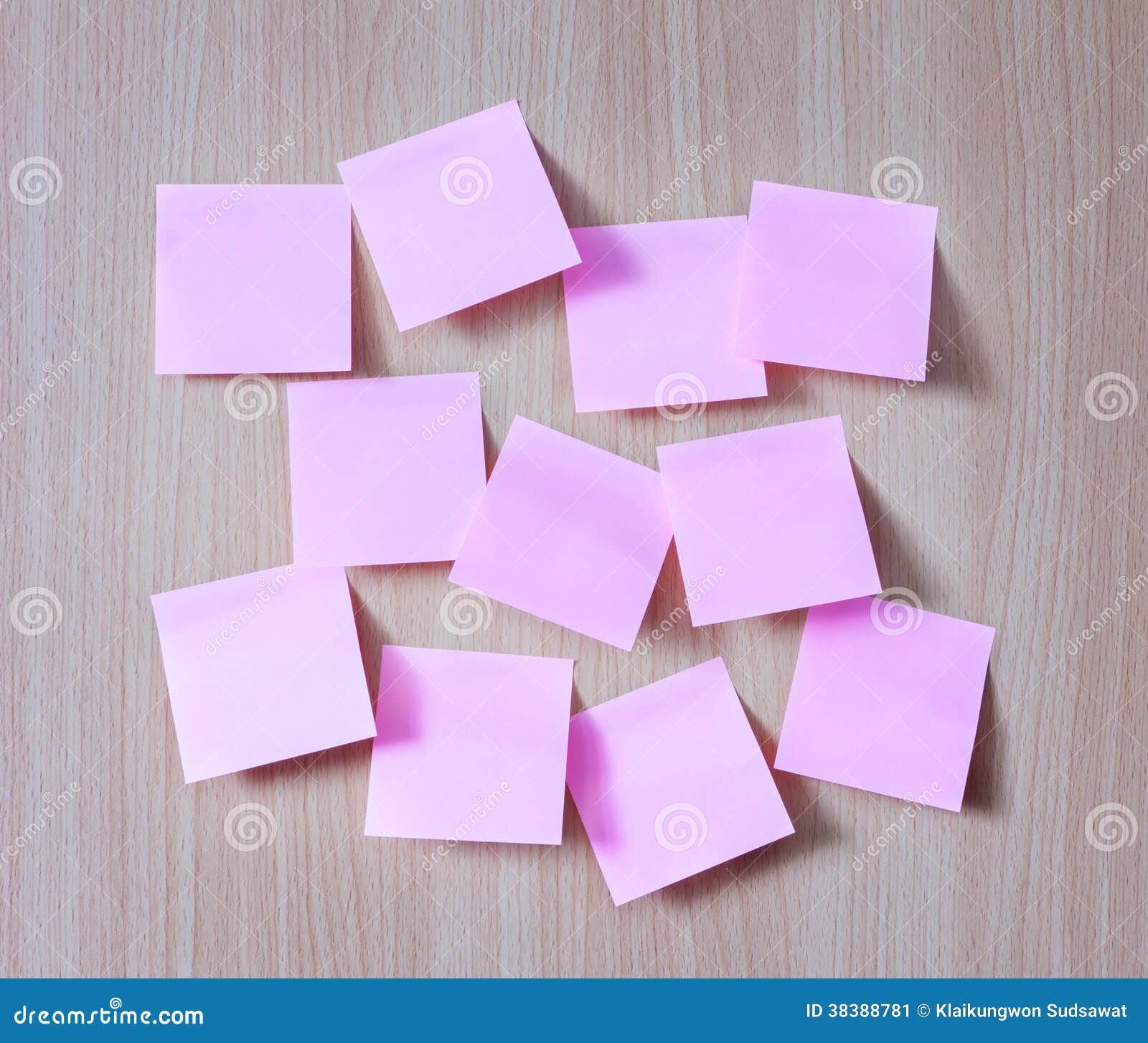 Pink Post it Paper on Wooden Board Stock Image - Image of schedule ...