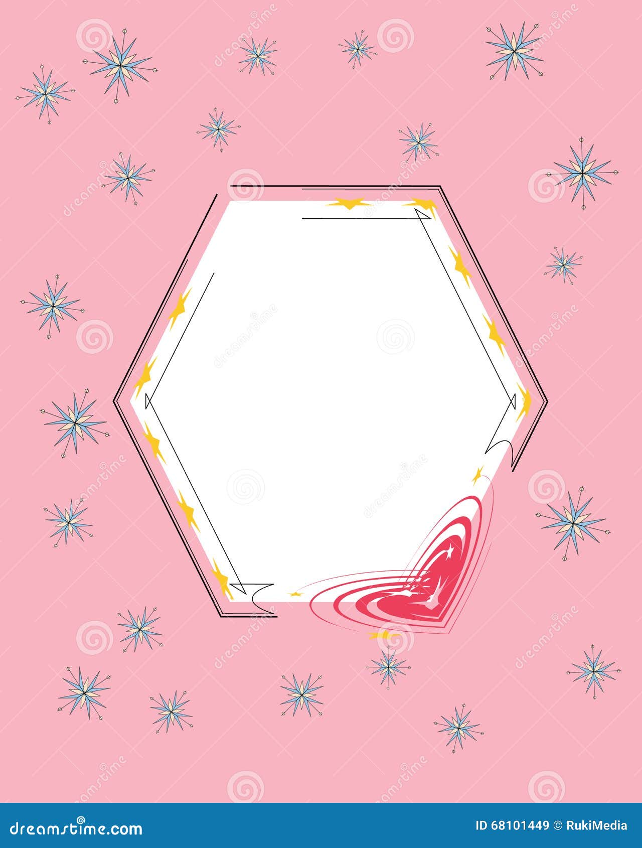 Pink postcard frame stock vector. Illustration of colorful - 68101449