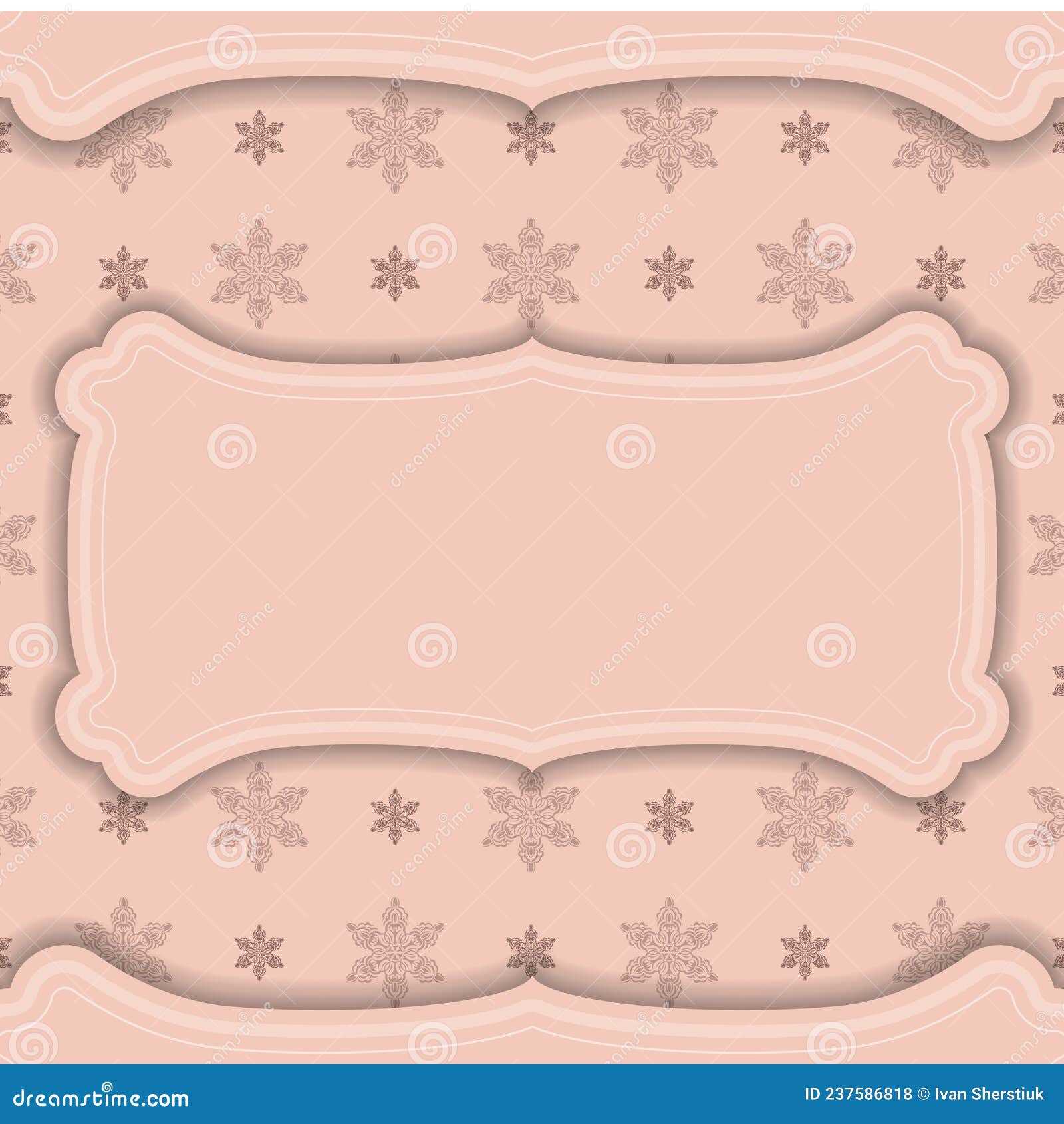 A Pink Postcard with a Vintage Pattern Prepared for Typography. Stock ...