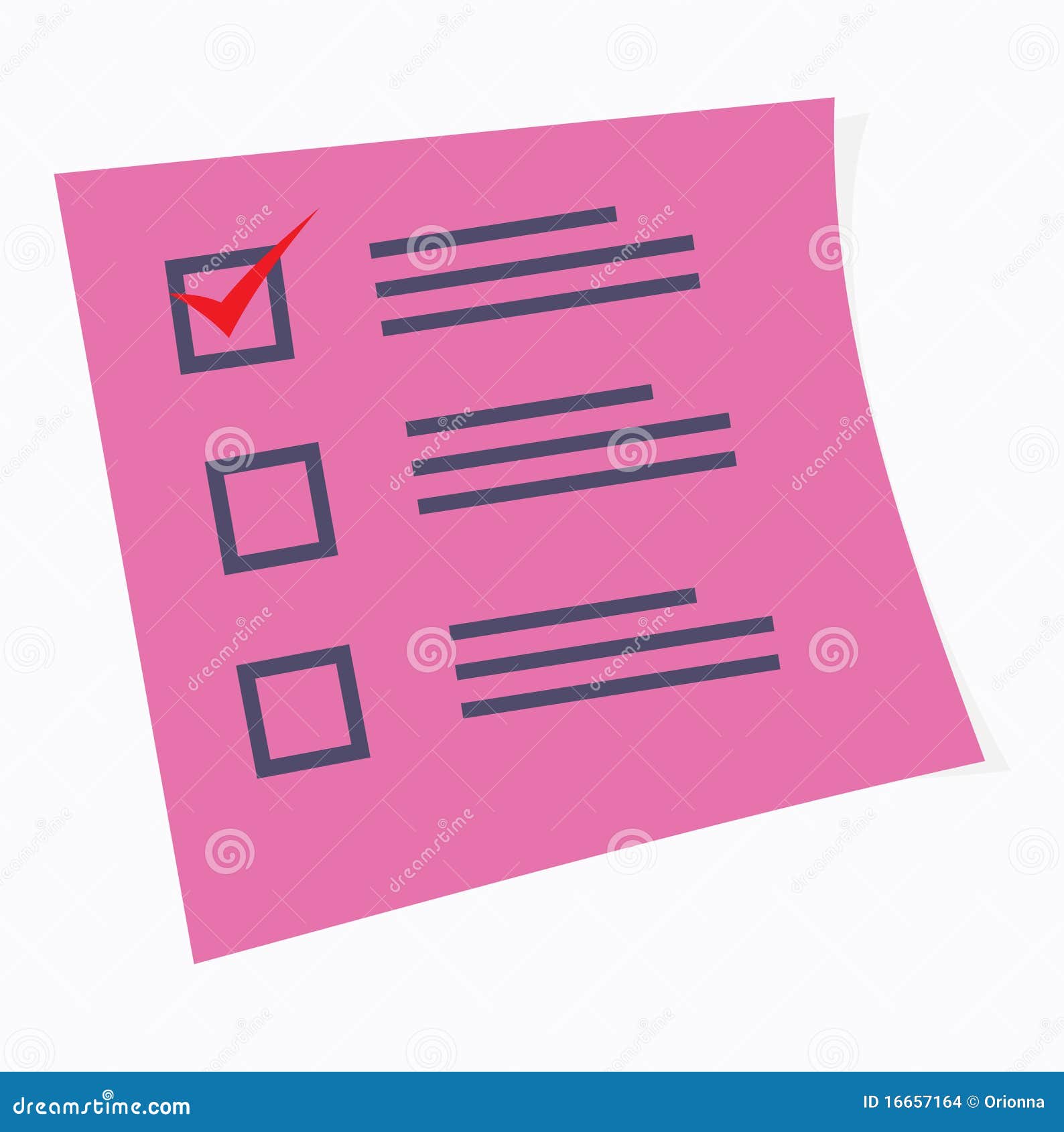 Pink postit with goals stock vector. Illustration of pink - 16657164