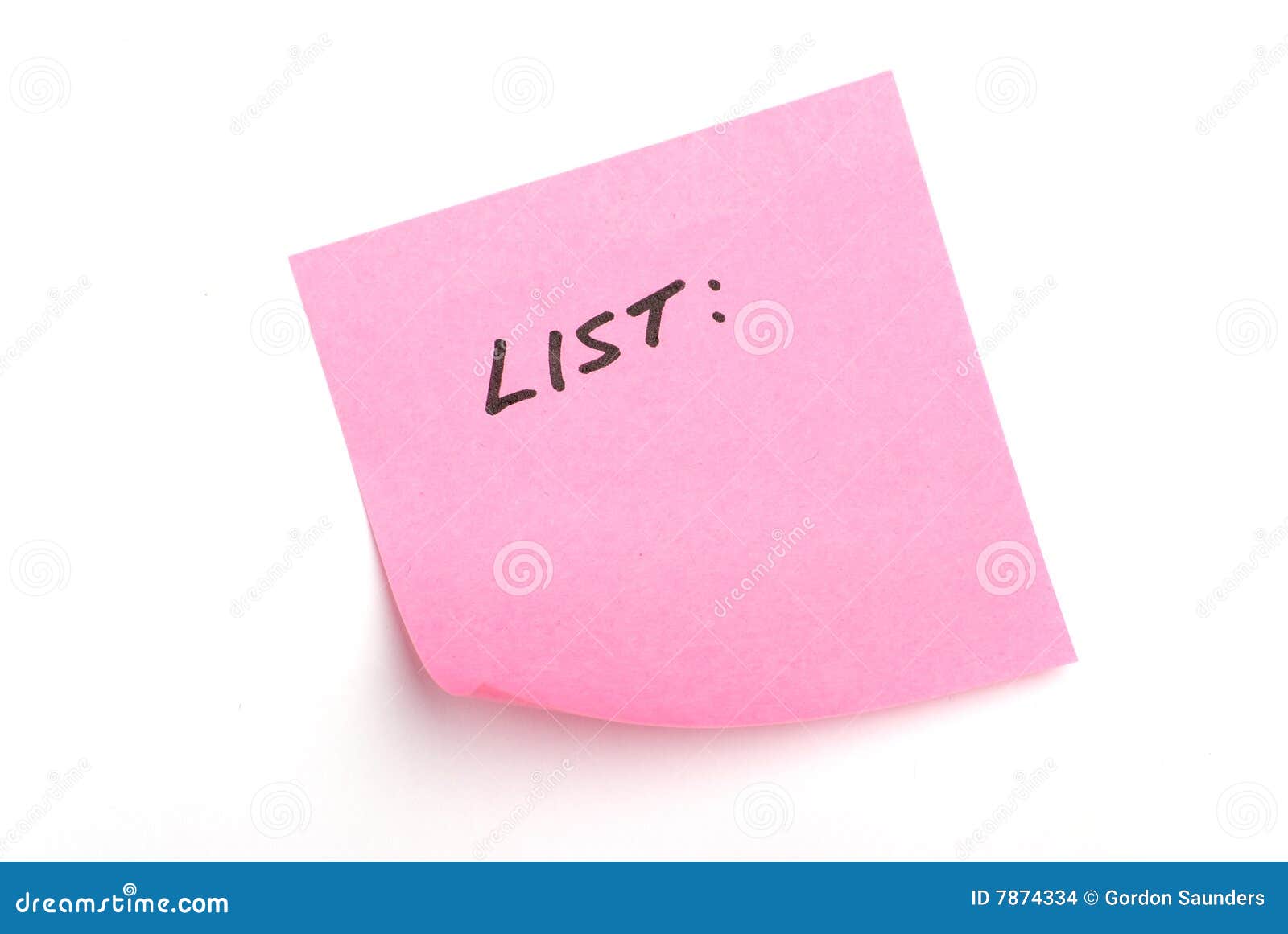 Pink postit note with stock photo. Image of pink, isolated - 7874334
