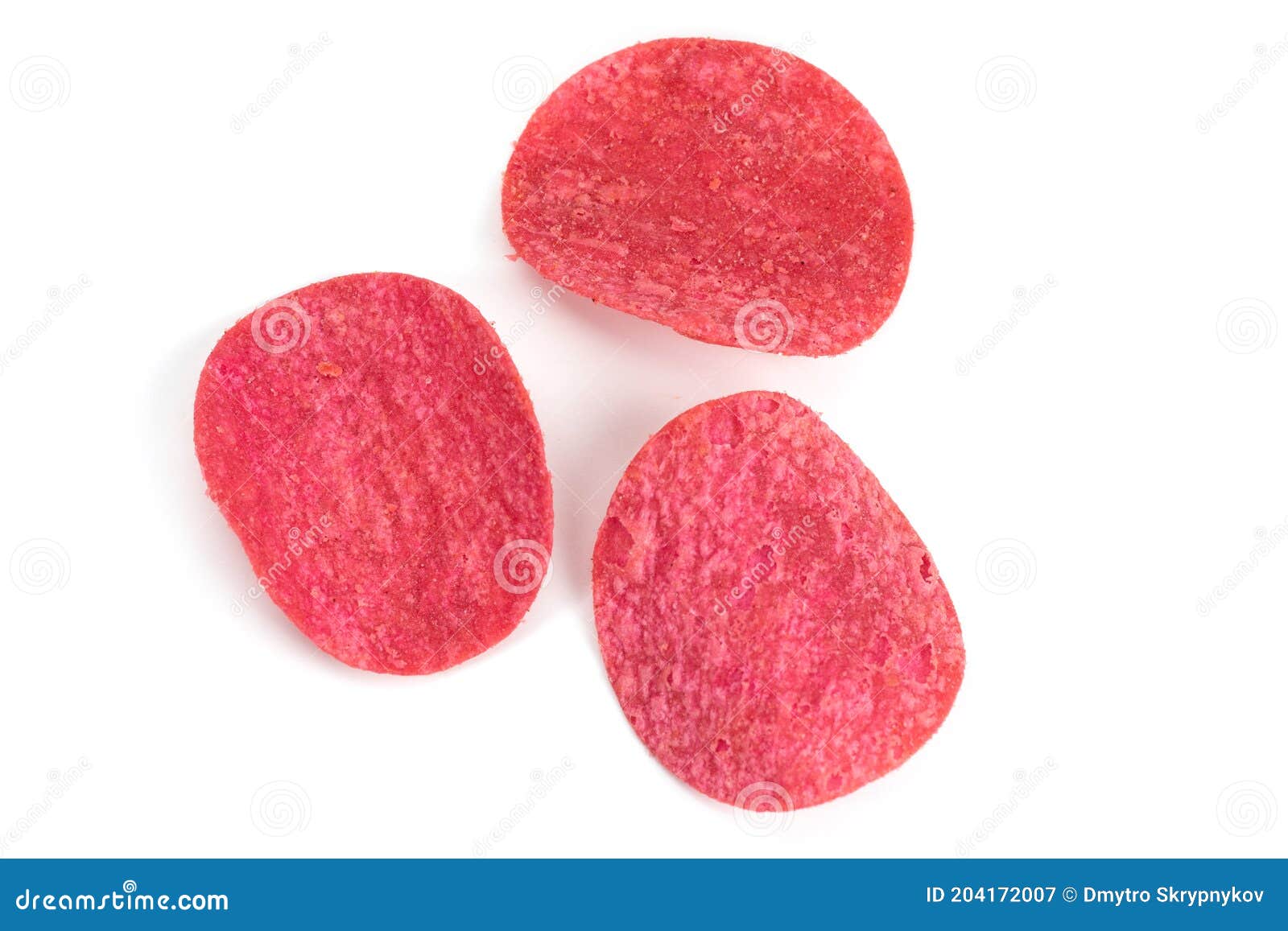 Pink Potato Chips Isolated on White Background Stock Image - Image of ...