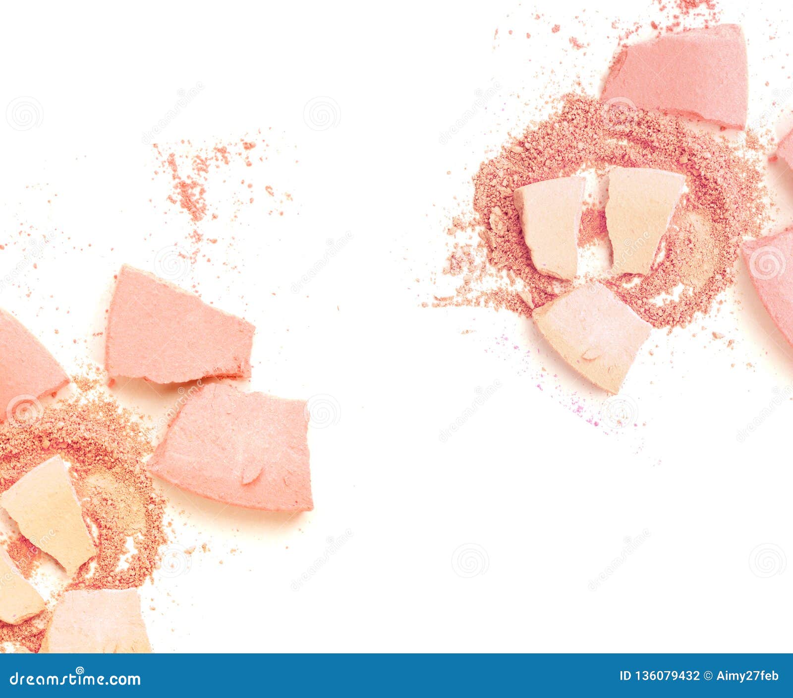 Pink Powder Cosmetic Powder Make Up Crushed on White Stock Photo ...