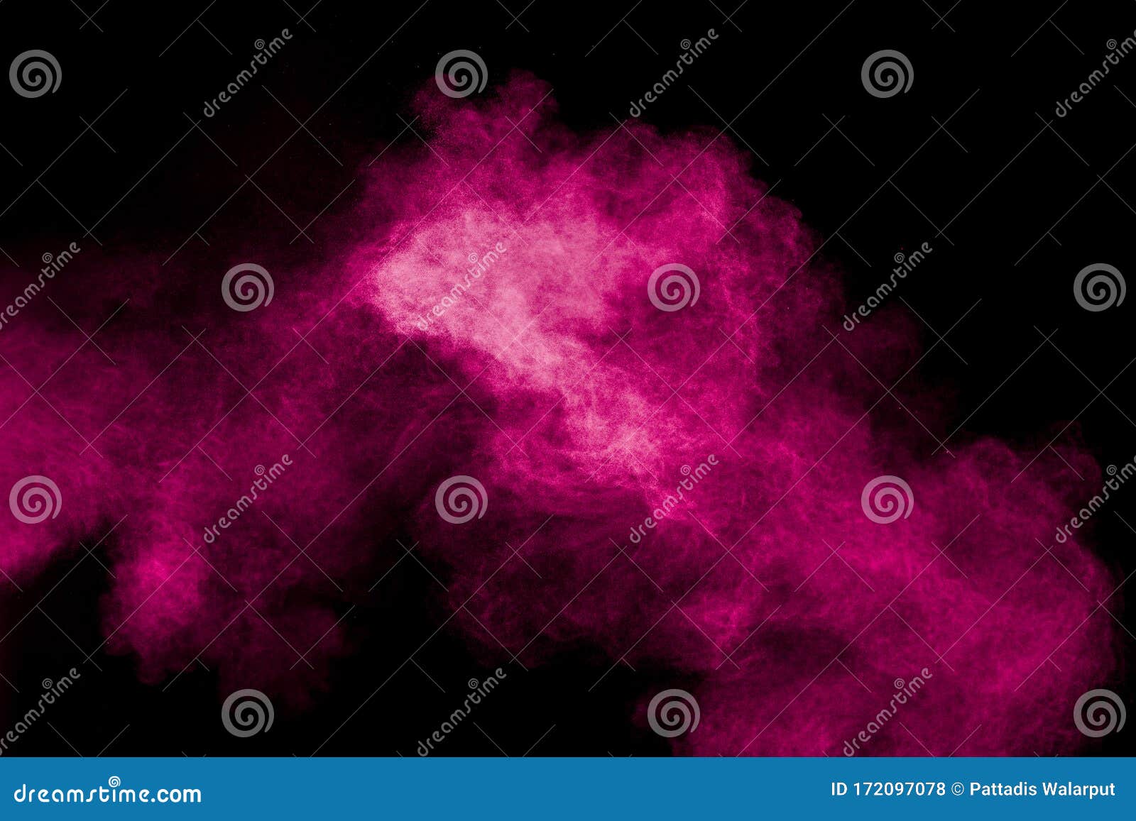 Pink Powder Explosion on Black Background.Pink Dust Splash Cloud on ...