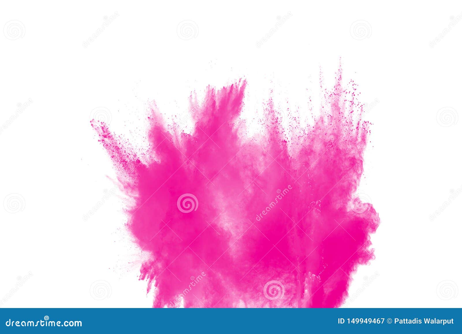 Pink Powder Explosion on White Background.Pink Dust Particles Splash ...