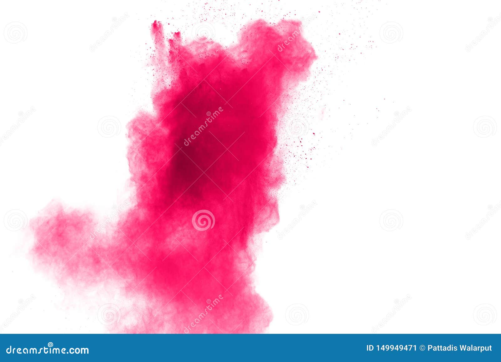 Pink Powder Explosion on White Background.Pink Dust Particles Splash ...