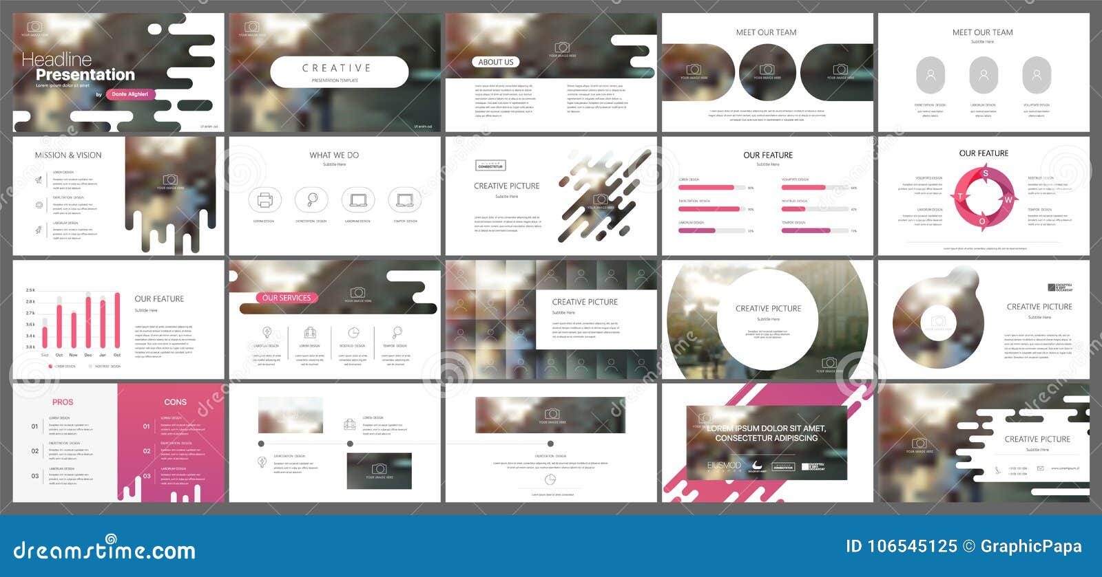 Pink Presentation Templates Stock Vector - Illustration of elements ...