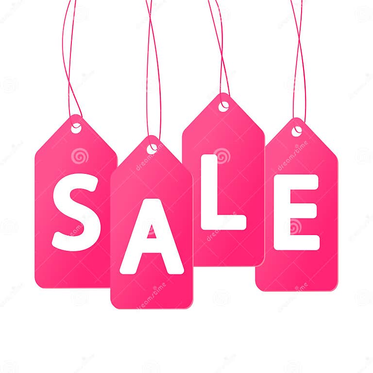 Pink price tags stock vector. Illustration of offer, design - 49124923