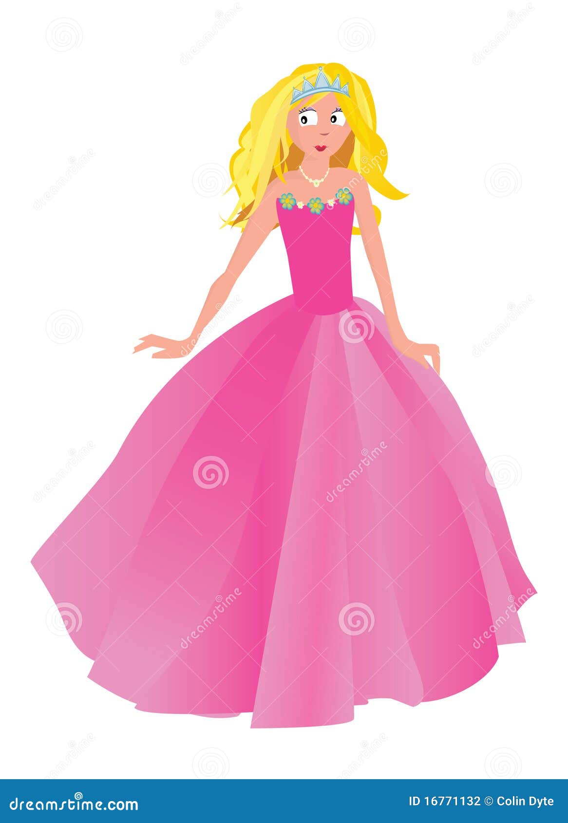 Pink Princess stock vector. Illustration of medieval - 16771132