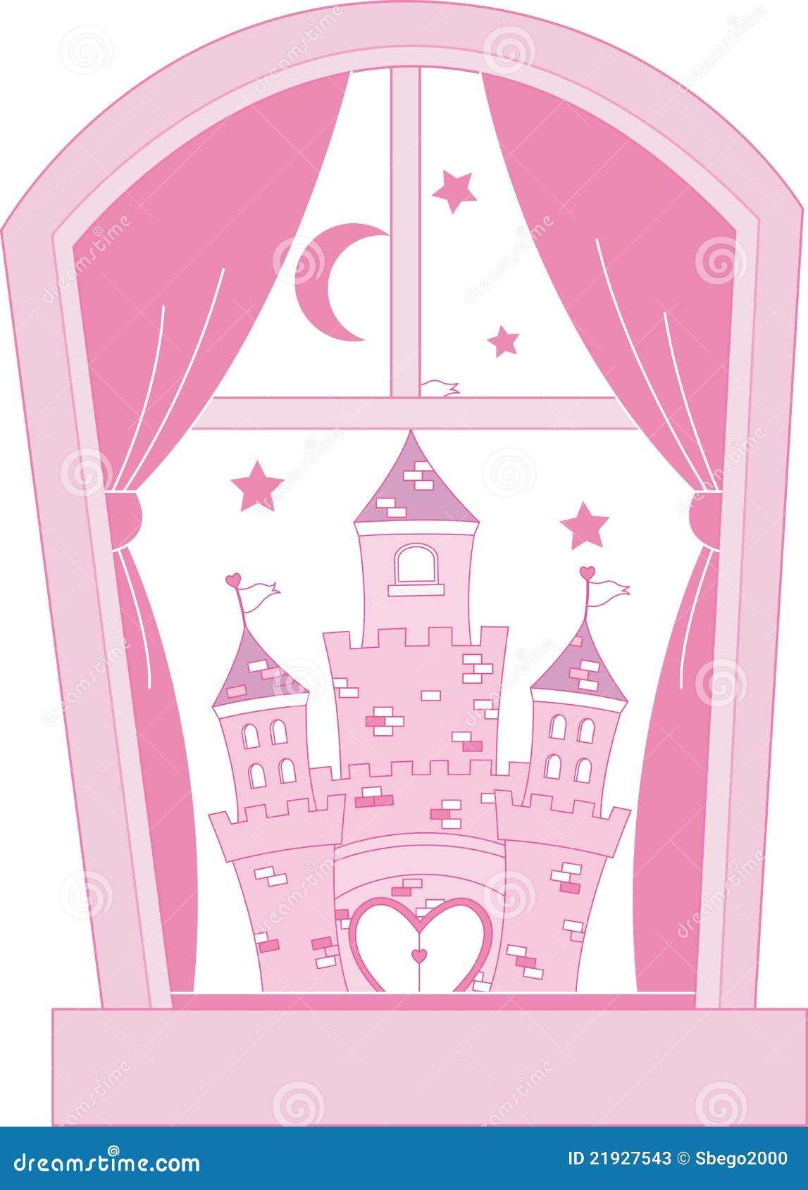 Pink princess castle stock vector. Illustration of background - 21927543