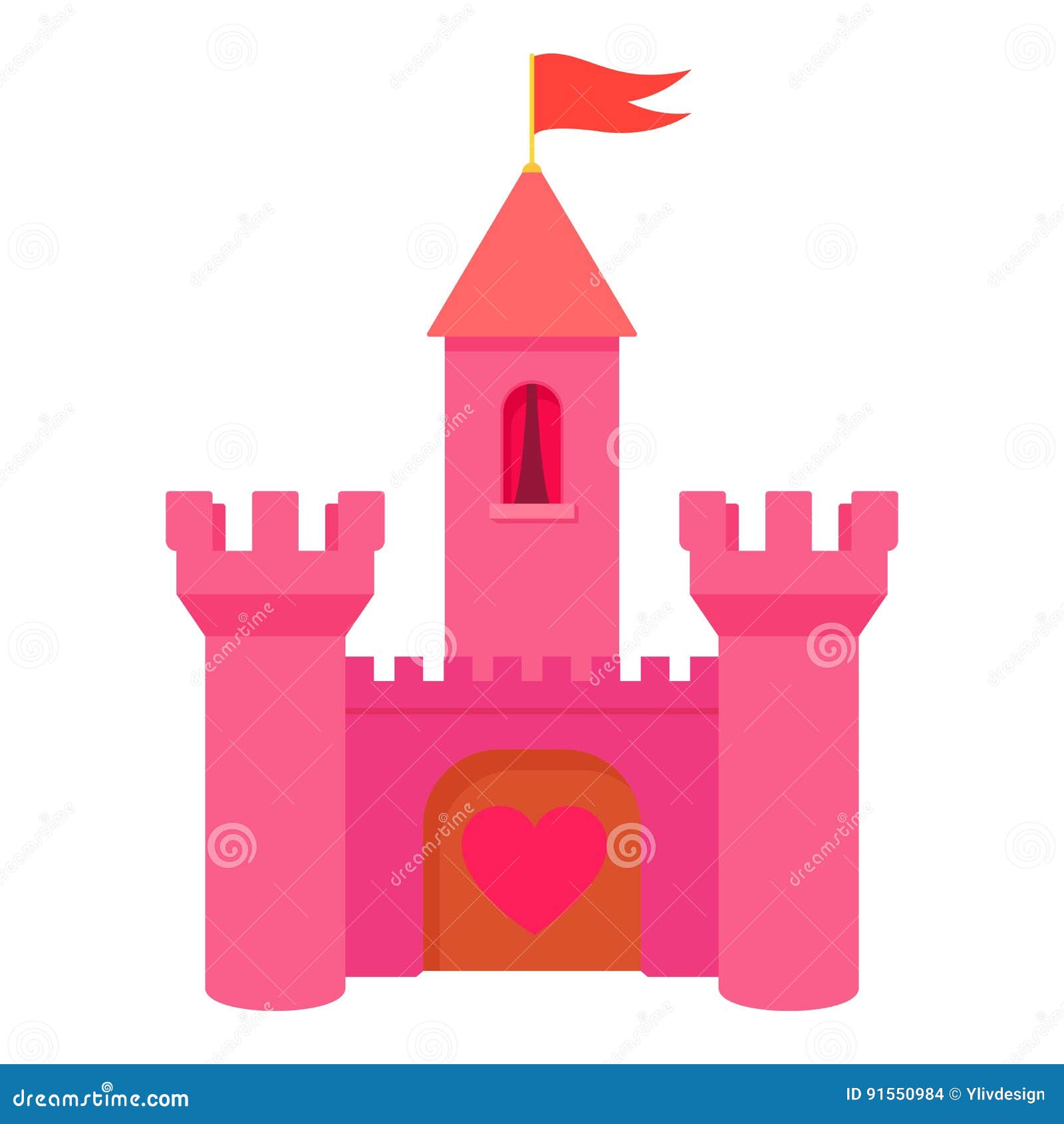 Pink Princess Castle Icon, Cartoon Style Stock Vector - Illustration of ...