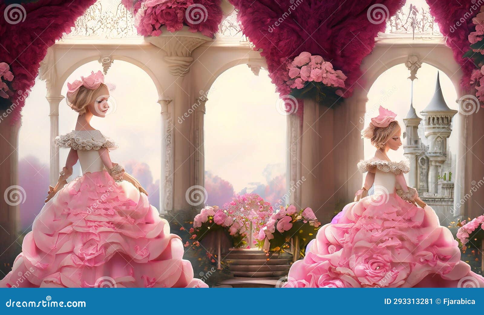Pink princess stock illustration. Illustration of rose - 293313281