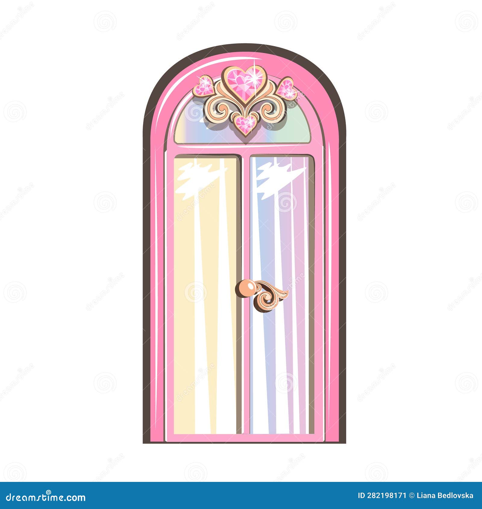 Fairytale Pink Door of a Beautiful Princess Stock Vector - Illustration ...