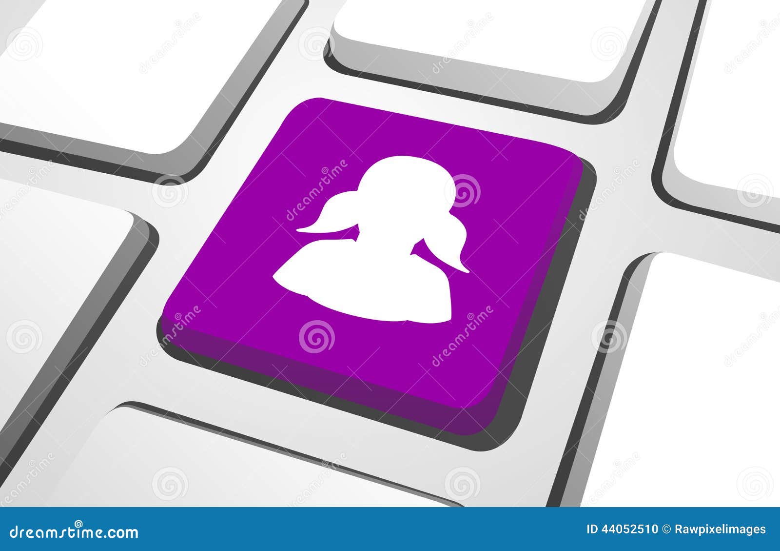 Pink Profile Computer Icon on a Keyboard Button. Stock Illustration ...
