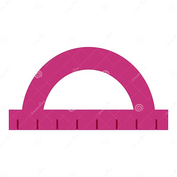 Pink Protractor Measuring Angles for Geometry Class Stock Illustration ...