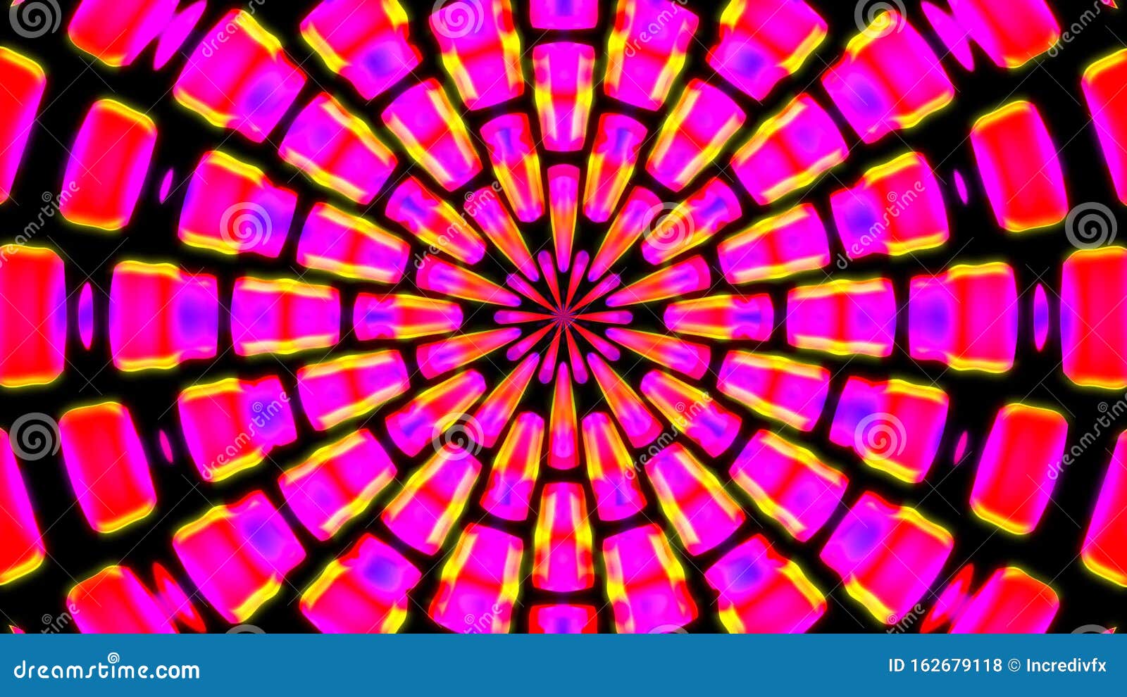 Pink Psychedelic Graphic with Yellow Glow Pulsating Light Effect - 4K ...