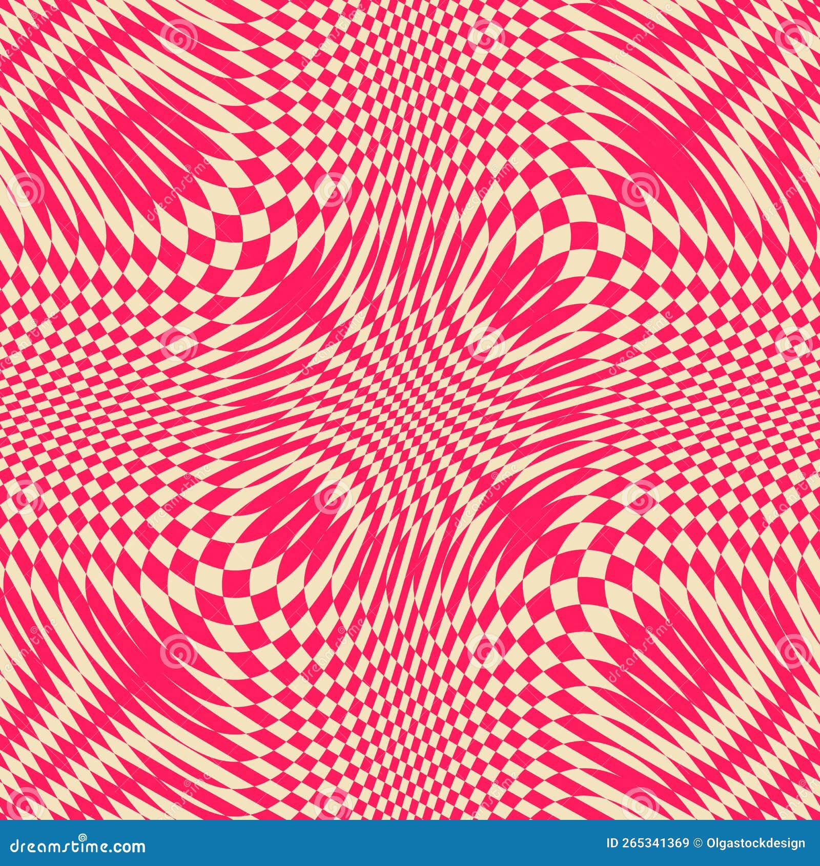 Pink Psychedelic Vector Seamless Pattern with Optical Illusion ...