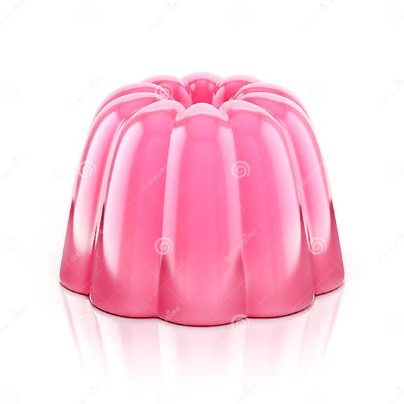 Pink Pudding 3d Illustration Isolated on White Stock Illustration ...