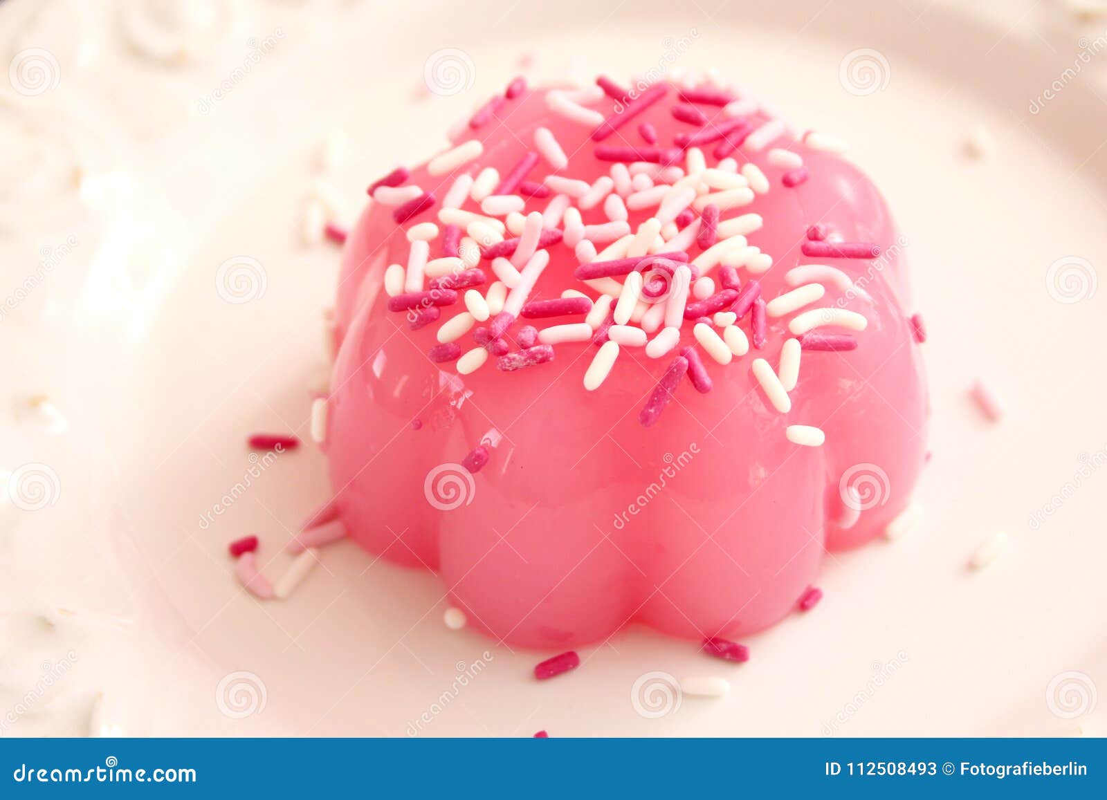 Pink pudding stock image. Image of sugar, snack, sprinkles - 112508493