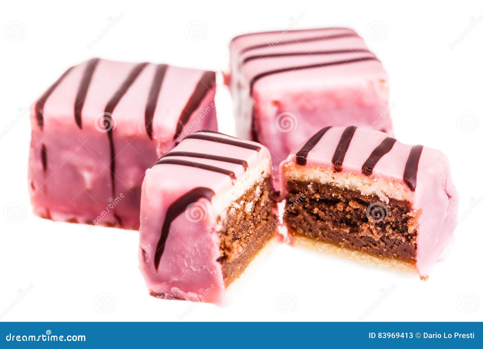 Pink punch cakes stock image. Image of fine, austrian - 83969413
