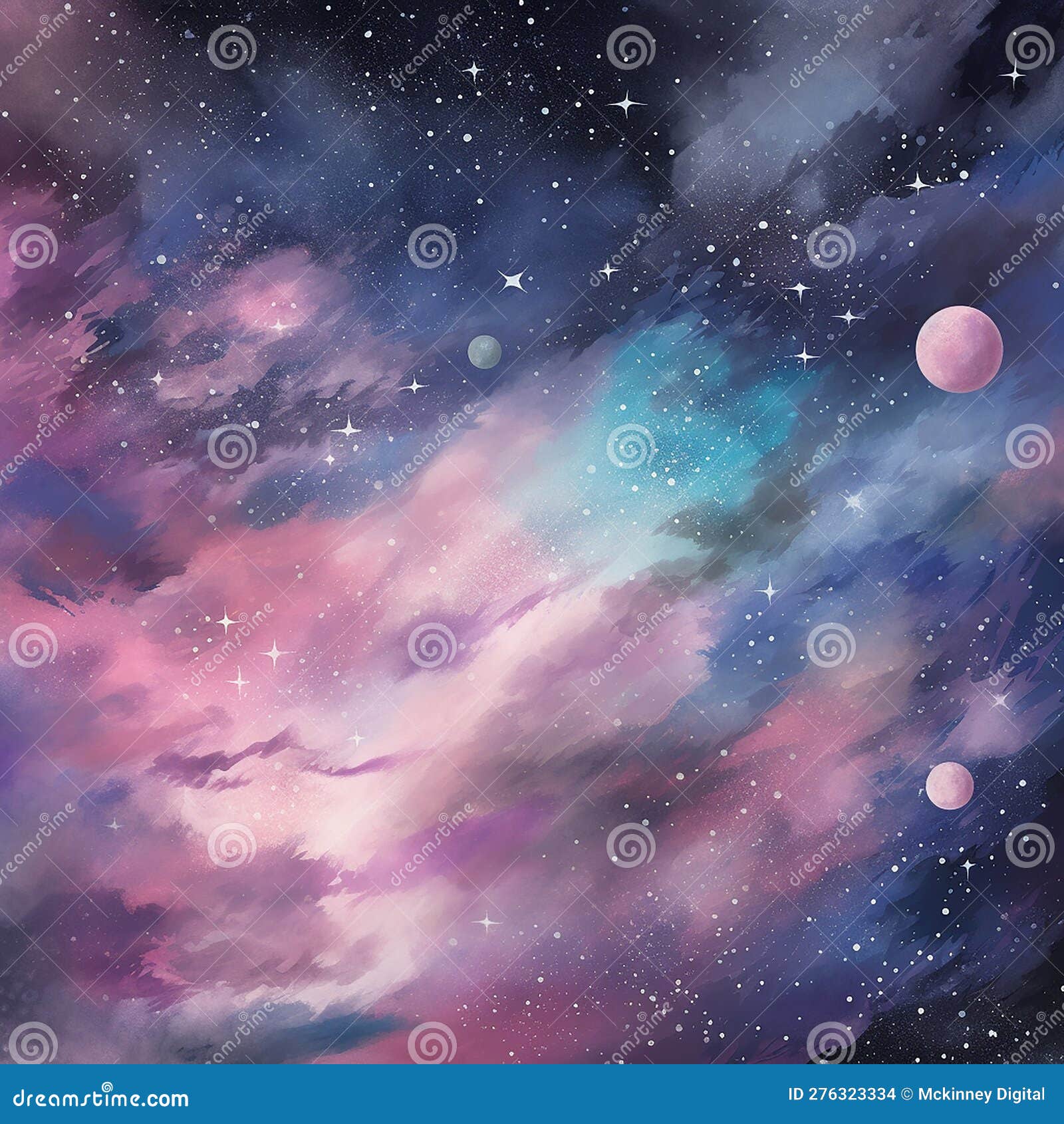 Abstract Digital Illustration of Galaxy. Created Using Ai Generative ...