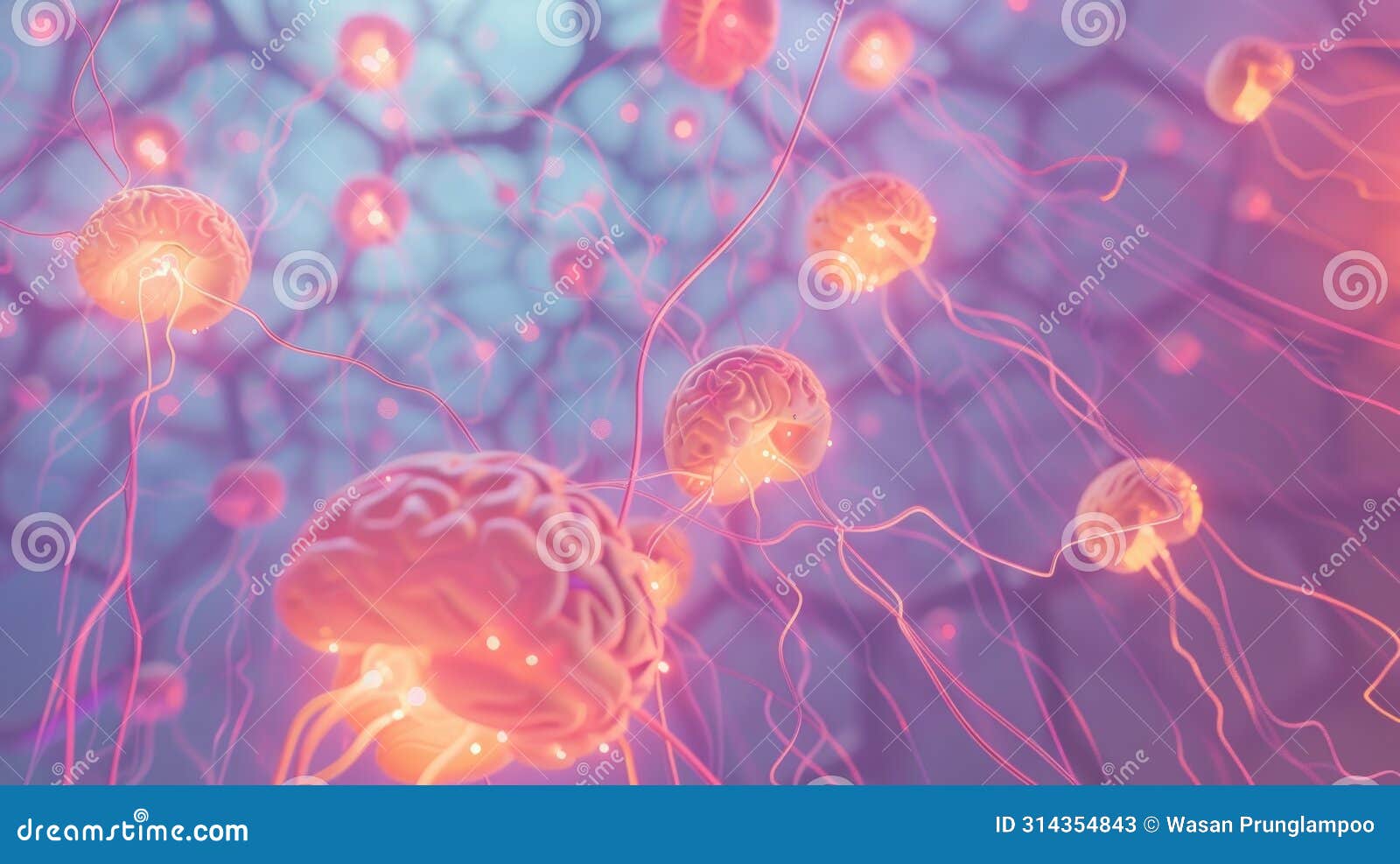 Pink and Purple Brain Hive Mind Stock Image - Image of kindness ...