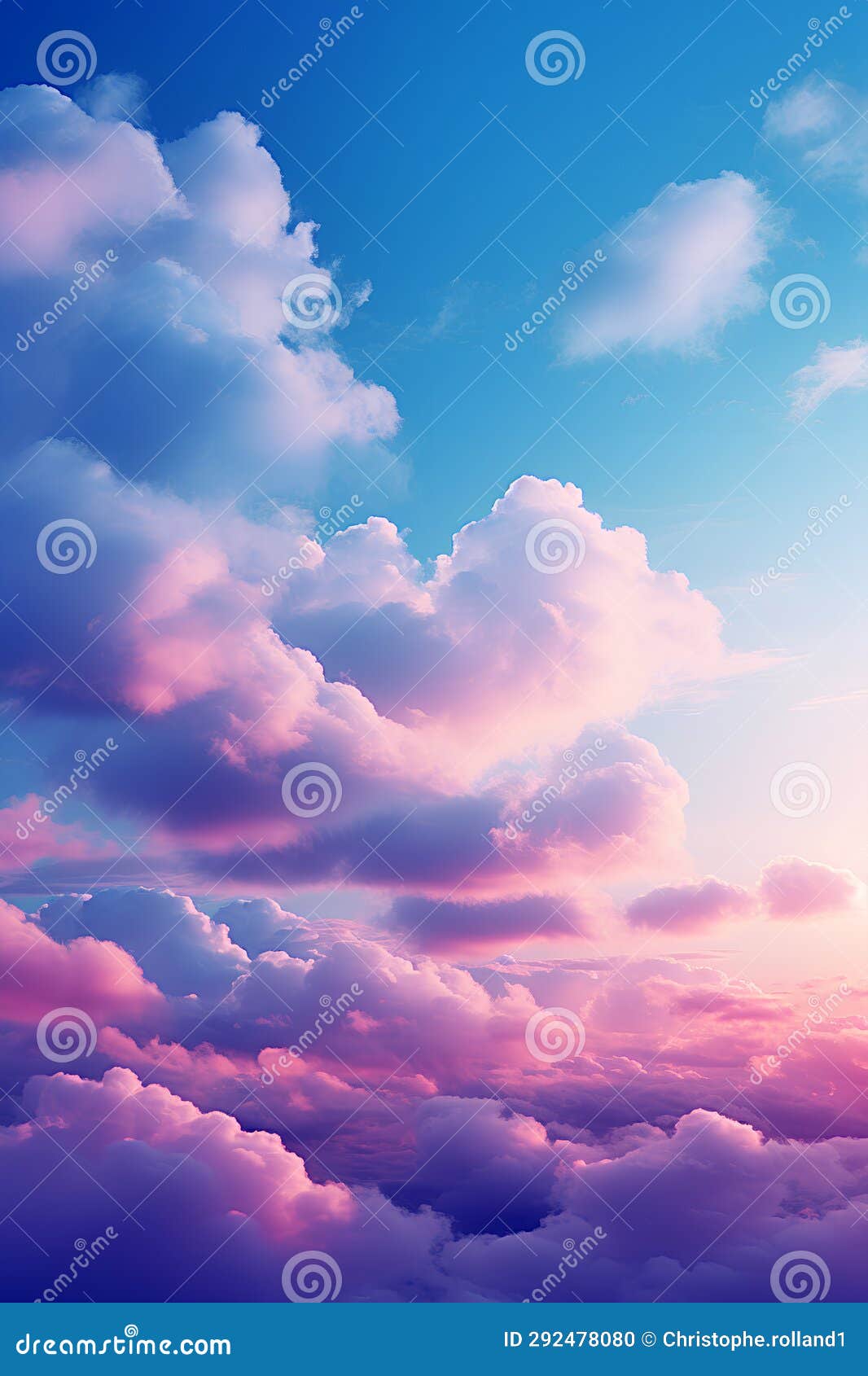Pink and Purple Clouds, Aerial View, Generative AI Stock Photo - Image ...