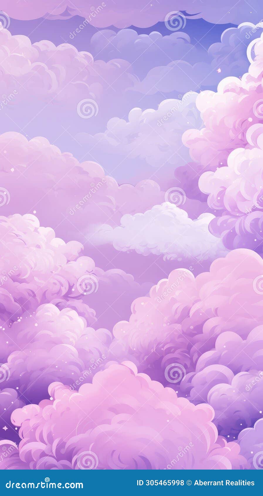 Pink and Purple Clouds in the Sky Stock Illustration - Illustration of ...