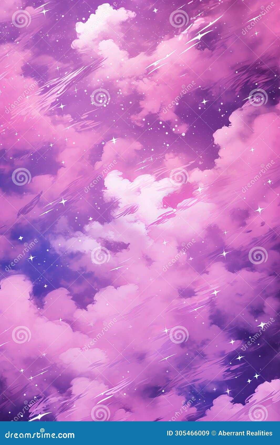 Pink and Purple Clouds with Stars in the Sky Stock Image - Image of ...
