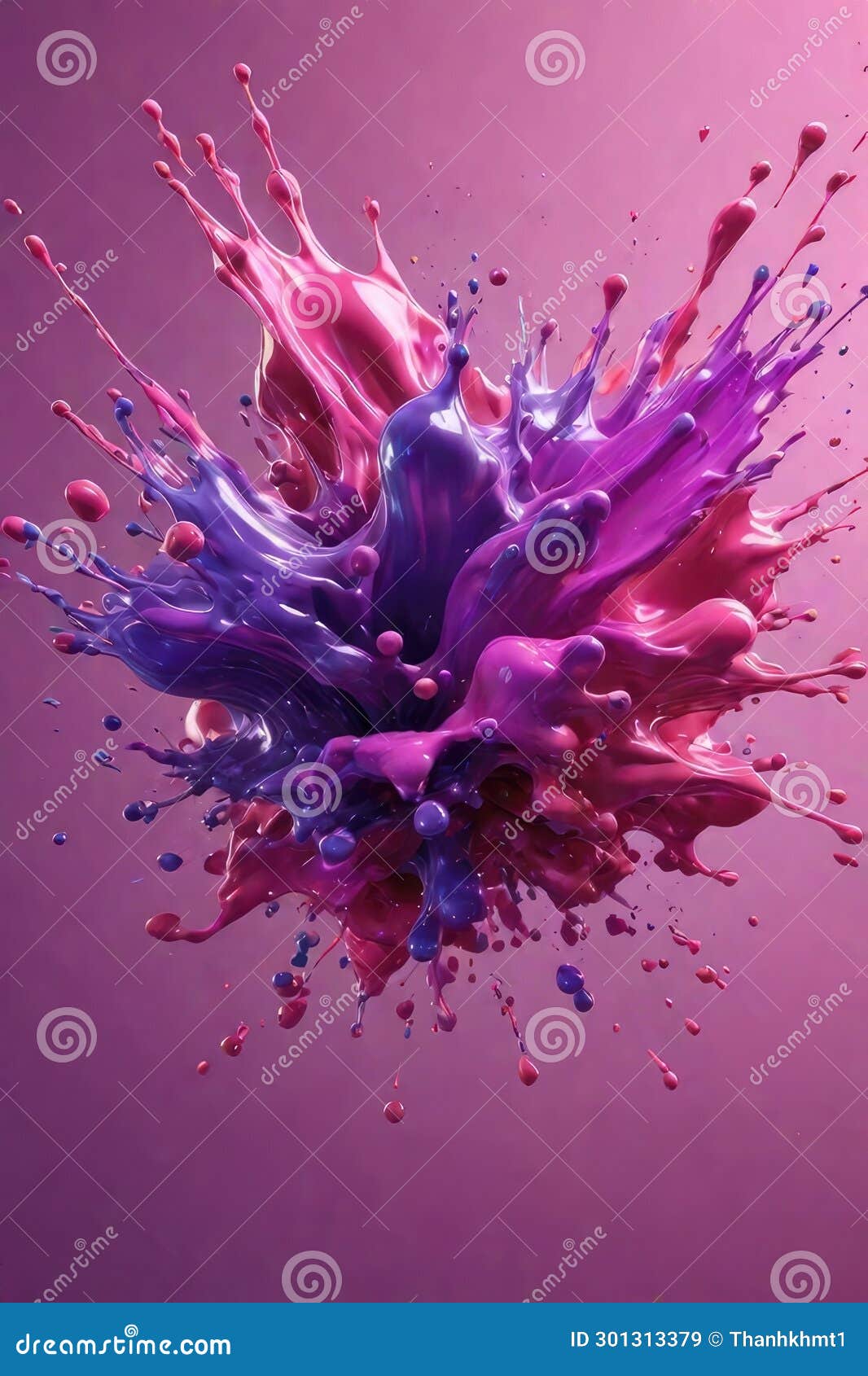 Pink and Purple Liquids, Splash Art, Vertical Composition Stock Image ...