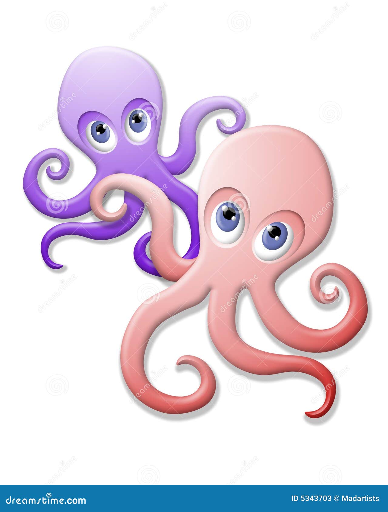 Pink and Purple Octopus stock illustration. Illustration of character ...