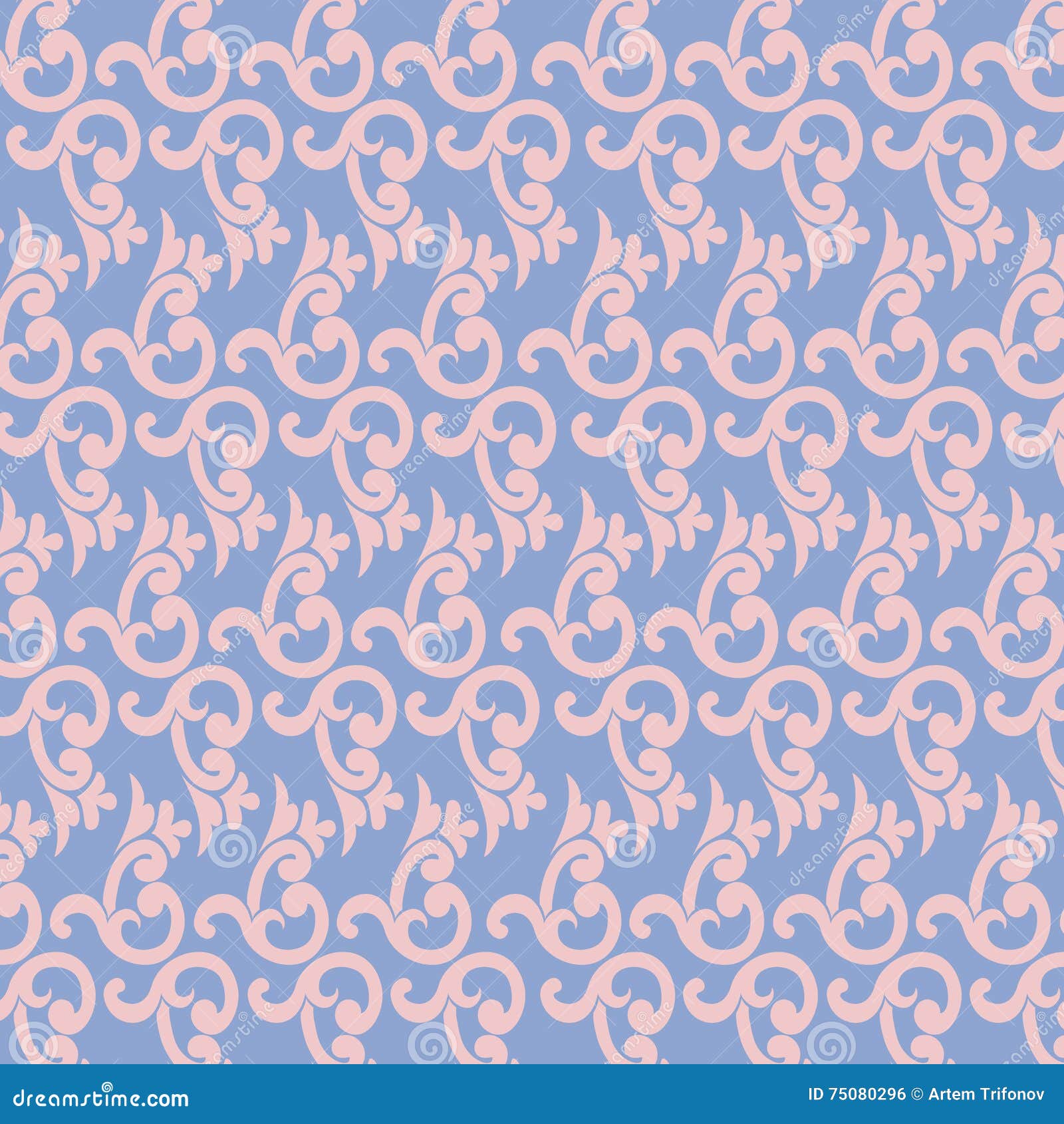 Pink and Purple Ornament Monogram Wallpaper Seamless Pattern Stock ...