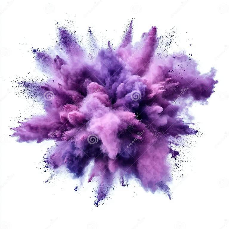 Pink and Purple Powder Splash Particles Exploding, Creating a Vibrant ...