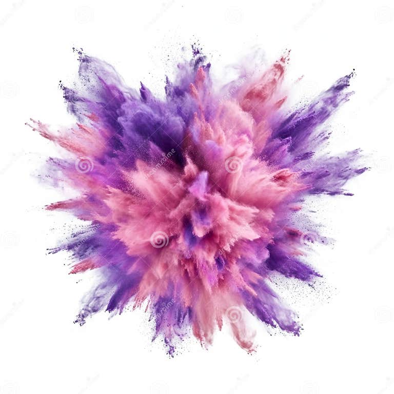 Pink and Purple Powder Splash Particles Exploding, Creating a Vibrant ...