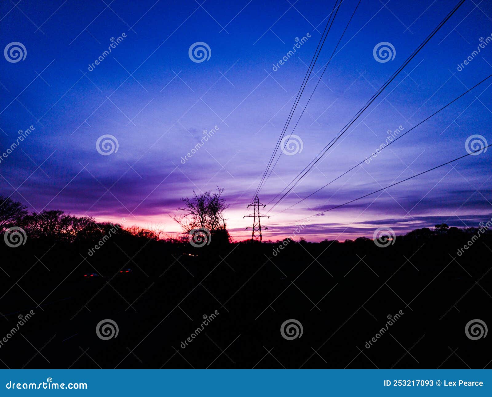Pink and purple sunset sky stock image. Image of afterglow - 253217093