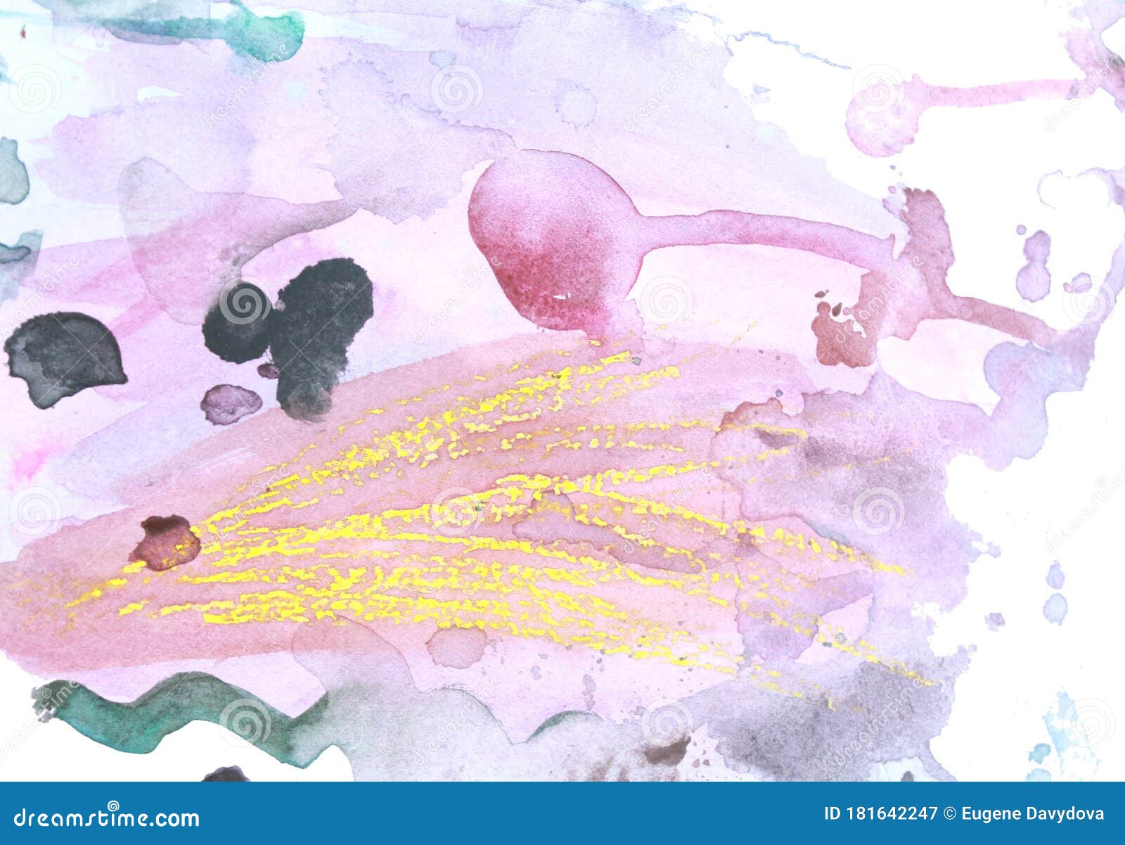 Pink and Purple Water Color Art of Splash Stock Illustration ...