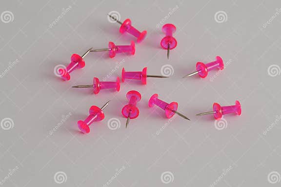 Pink push pins stock image. Image of colorful, push, supply - 77519187