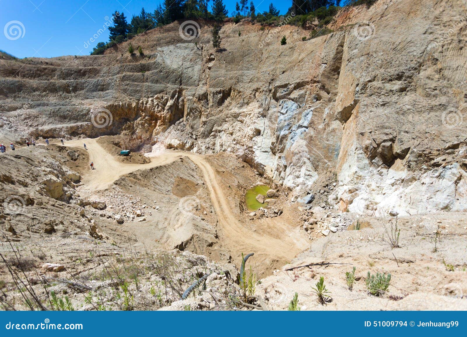 Pink Quartz mining site stock photo. Image of excavation - 51009794