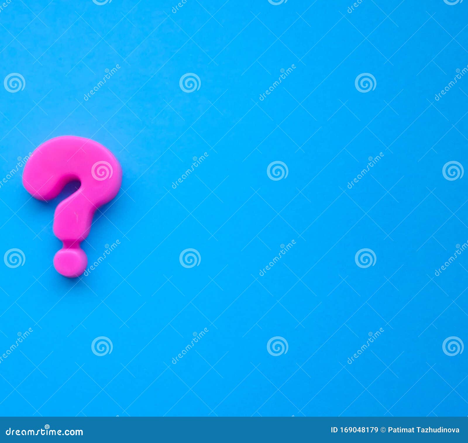 Pink Question Mark on a Blue Background. Background Photo with Place ...