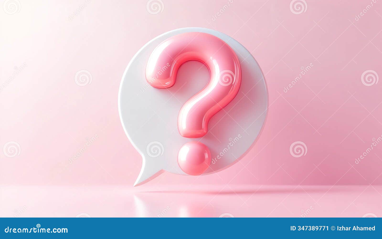 Pink Question Mark in Speech Bubble on Soft Pastel Background Stock ...