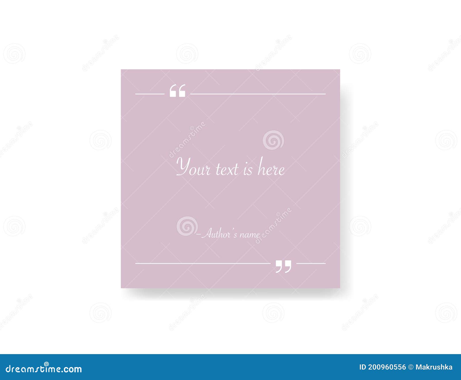 Pink Quote Template. Isolated Blank Frame Window. Quotation Bracket ...