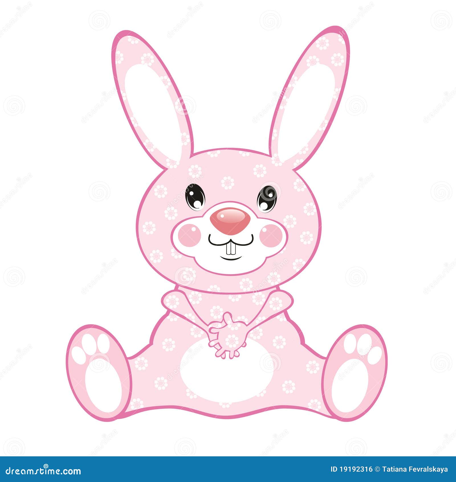 Pink rabbit stock illustration. Illustration of cartoon - 19192316