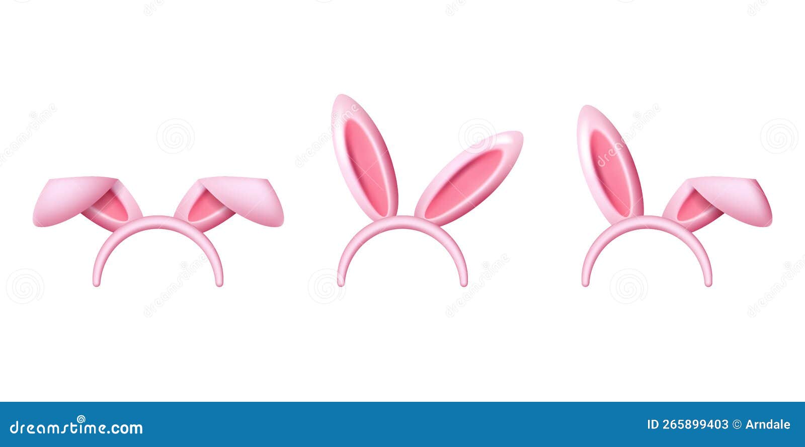 Pink Rabbit Ears Headband Set Stock Vector - Illustration of cartoon ...