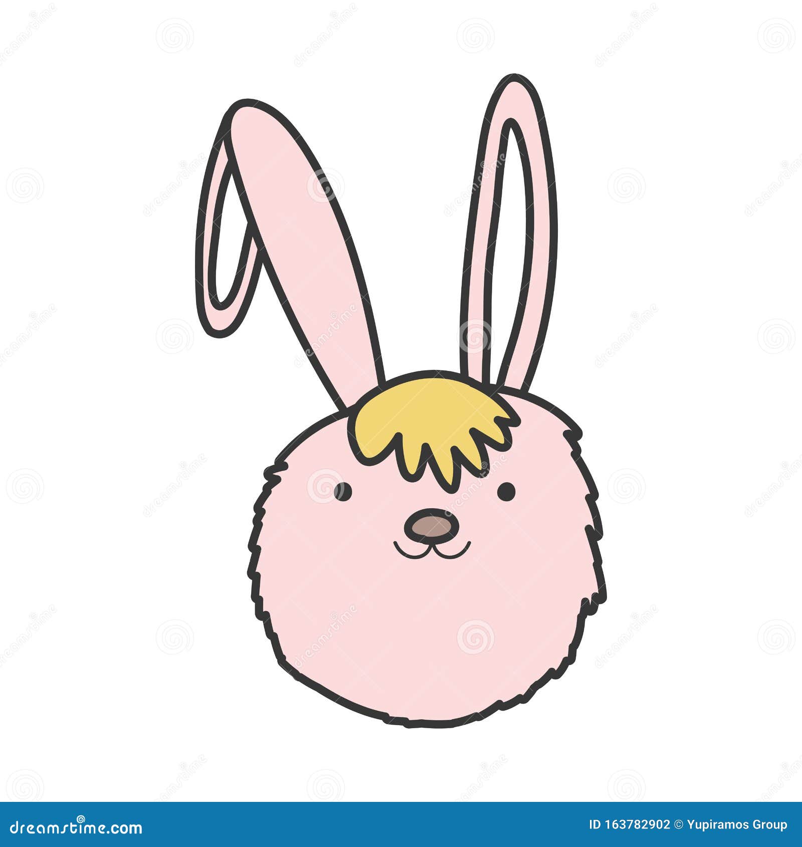 Pink Rabbit Head Adorable Toy Icon Stock Vector - Illustration of ...