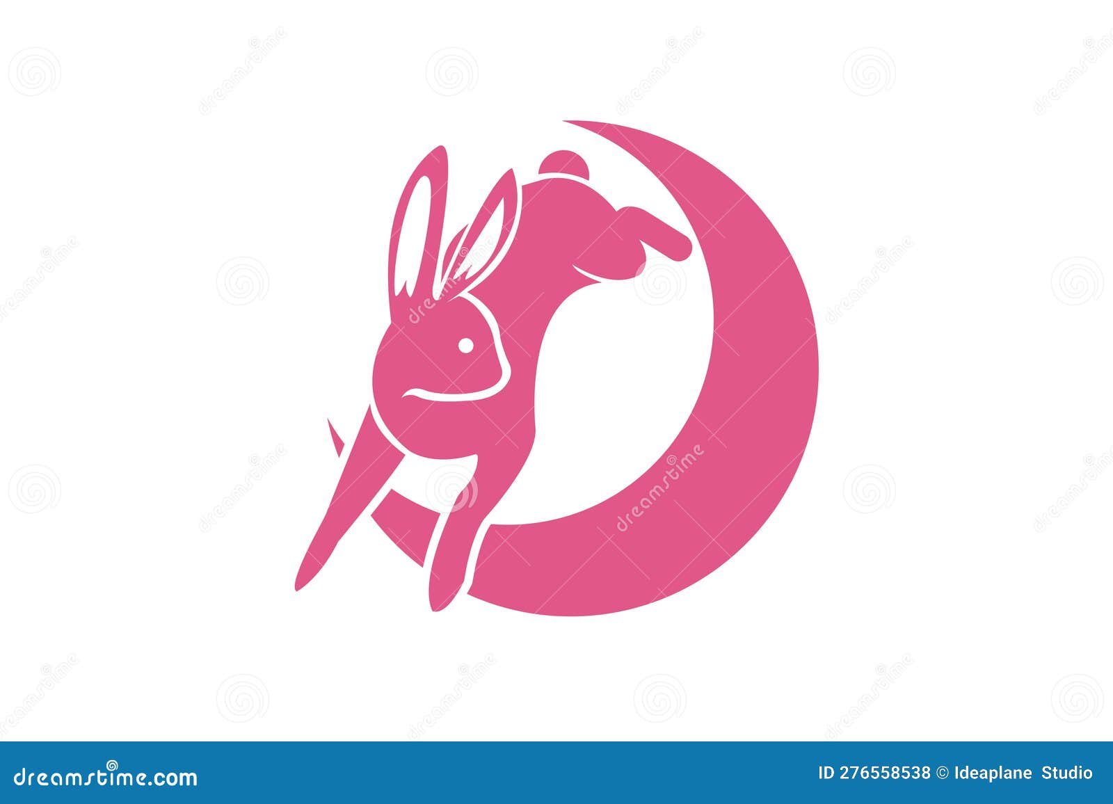The rabbit logo design stock illustration. Illustration of happy ...
