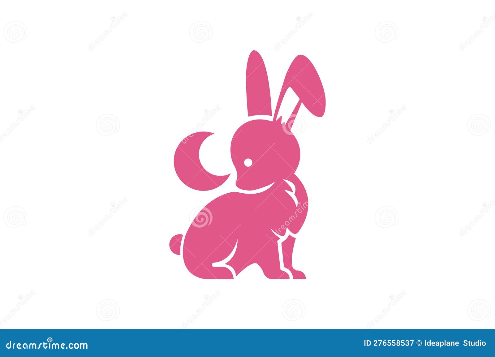 The Pink Rabbit Logo Design Stock Illustration - Illustration of rabbit ...