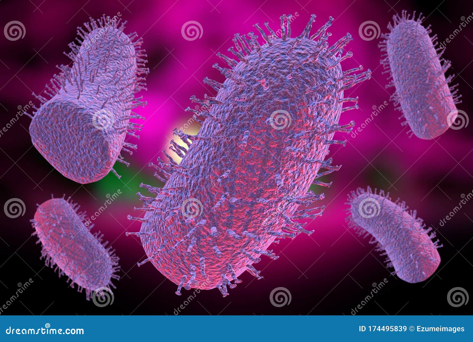 Rabies Virus 3D Illustration Stock Illustration - Illustration of bats ...