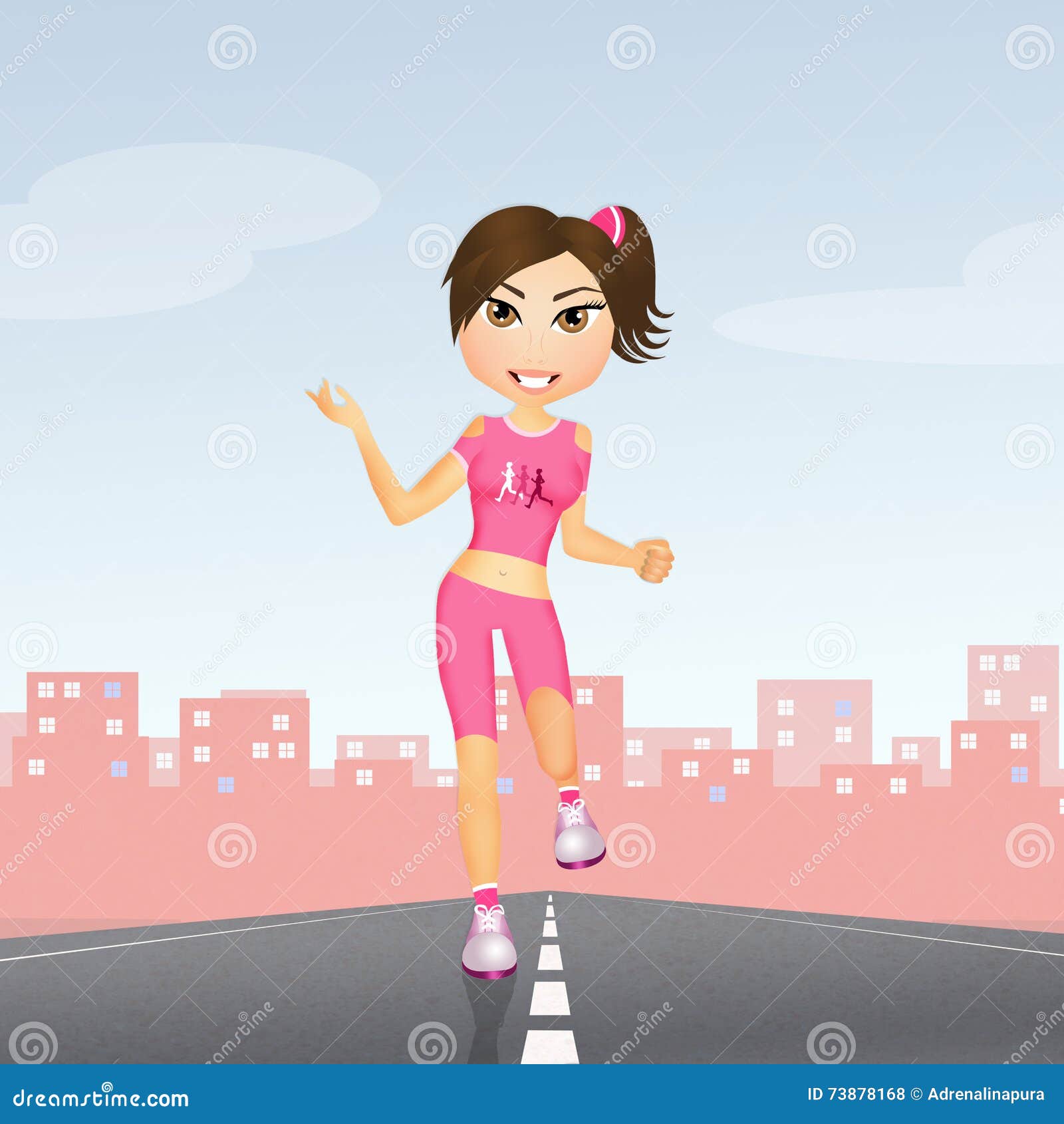 The pink race stock illustration. Illustration of cute - 73878168